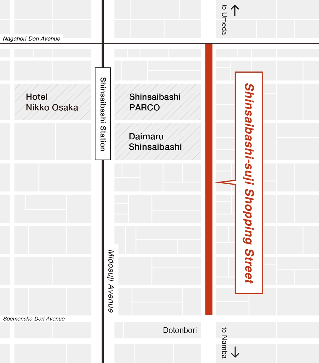 Area Map | Shinsaibashi Shopping Street